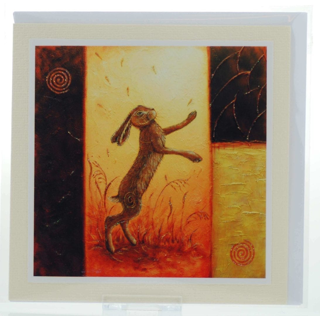 Dance of the Hares Card - Happy Art - Happy Glastonbury | Crystals & Gems