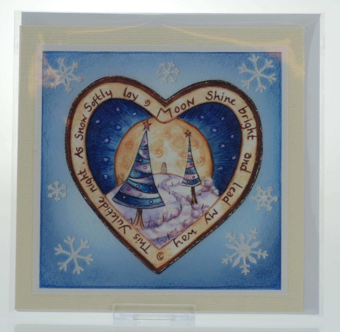 Yuletide Moon Card - Happy Art - Happy Glastonbury | Crystals & Gems
