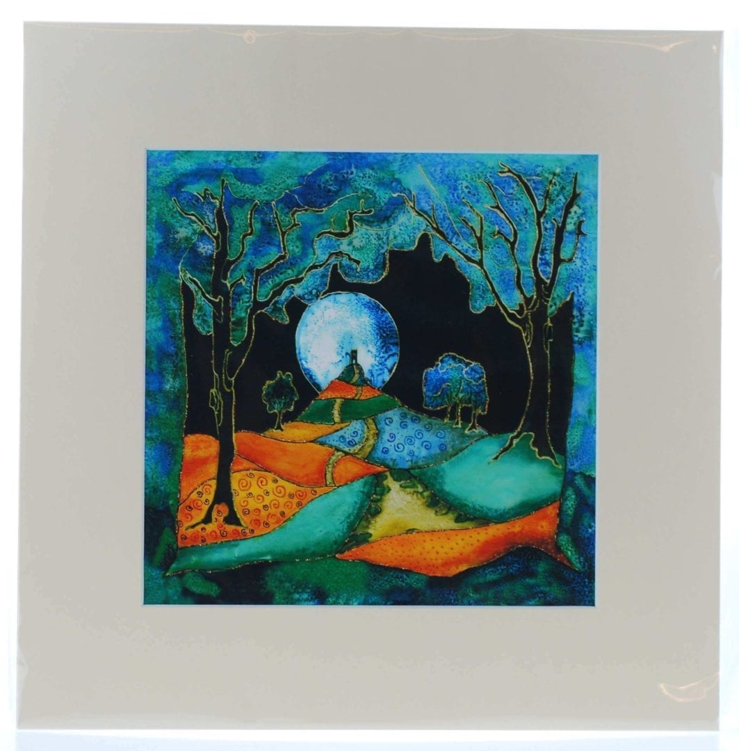Viridian Moon Mounted Print - Happy Glastonbury | Crystals & Gems