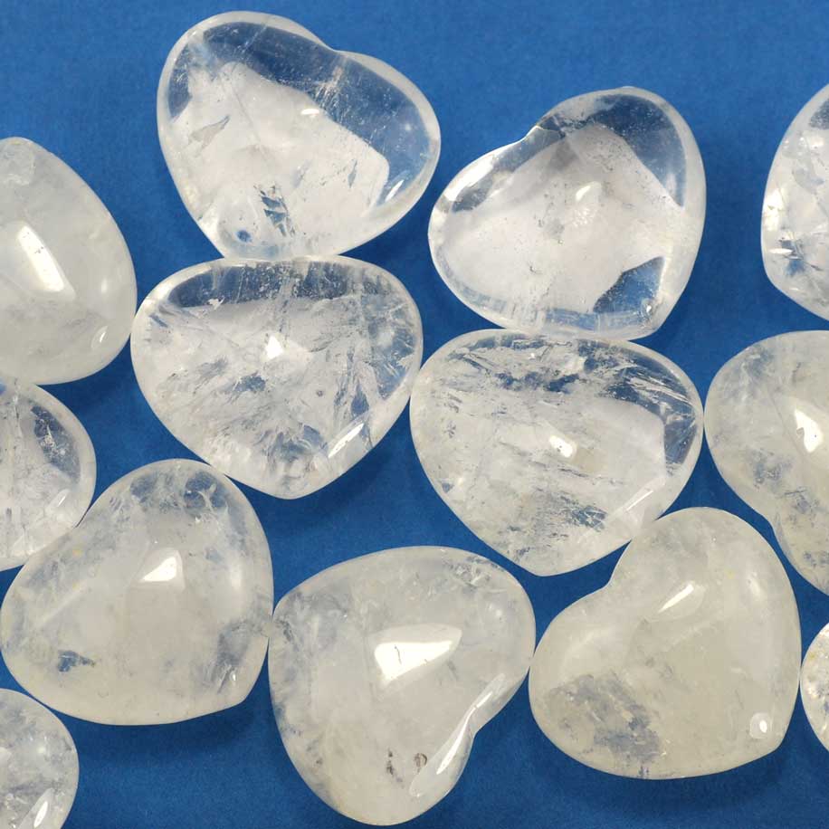 Clear Calcite Heart - Happy Glastonbury | Crystals & Gems