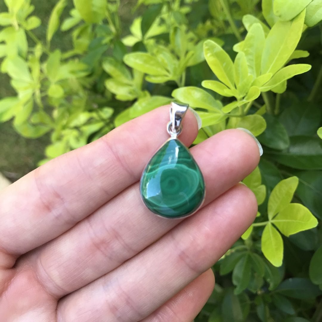 Malachite Pendant - 6.37 grams - Happy Glastonbury | Crystals & Gems