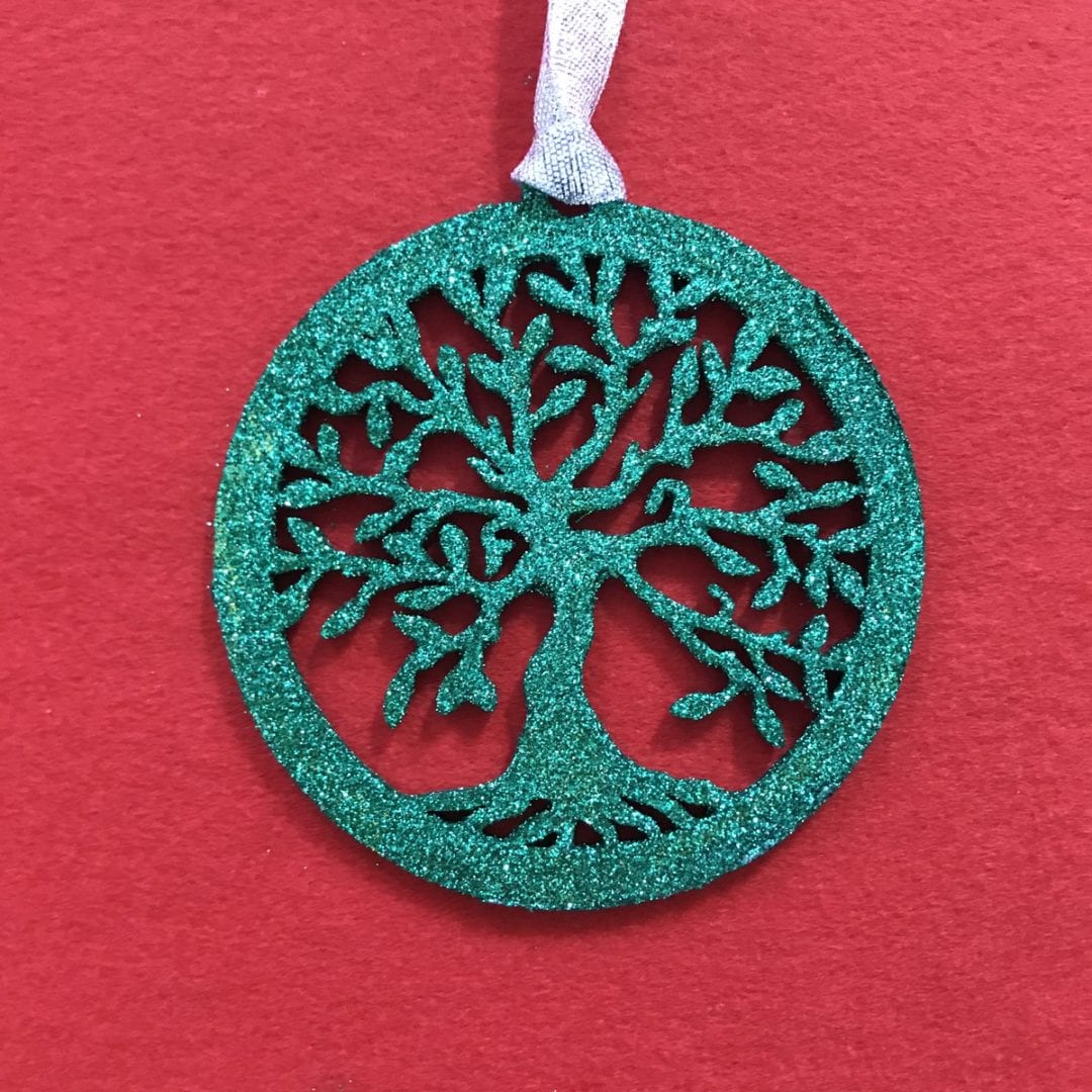 Handmade Glittered Green Tree of Life Decoration - Happy Glastonbury ...
