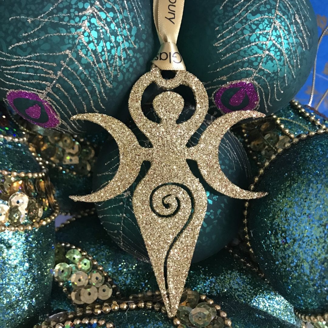 Handmade Triple Moon Goddess Gold Glittered Decoration - Happy ...