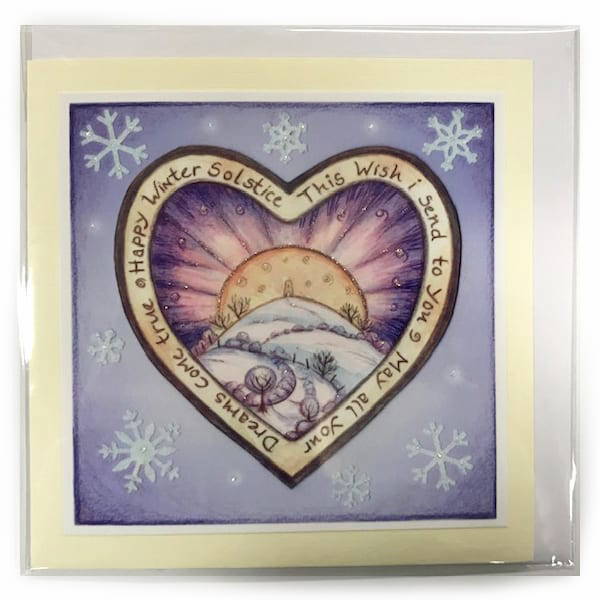 Yule Time Wishes Card - Happy Art - Happy Glastonbury | Crystals & Gems