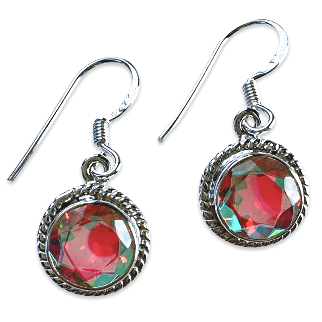 Angel Aura Round Detailed Drop Earrings - Happy Glastonbury | Crystals ...