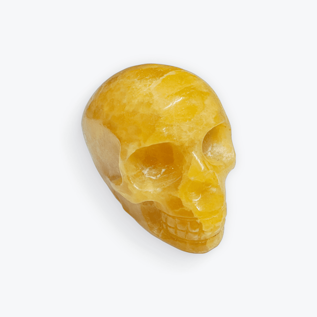 Orange Calcite Skull 365g - Happy Glastonbury | Crystals & Gems