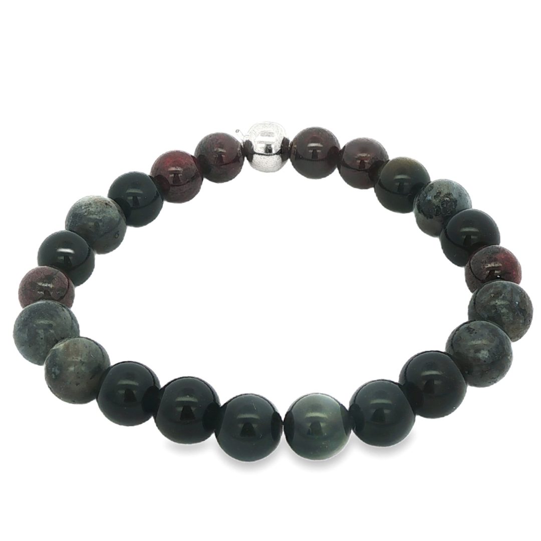 Ground, Stabilise & Protect - Obsidian, Garnet & Lavakite Beaded ...